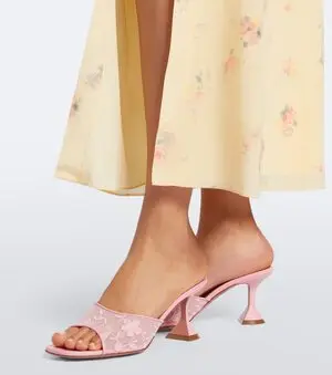 Amina Muaddi Lupita Floral Mules