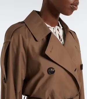 Max Mara Cropped Cotton-blend Twill Trench Coat - Brown