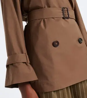 Max Mara Cropped Cotton-blend Twill Trench Coat - Brown