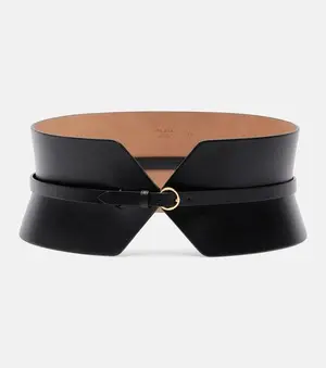 Alaïa Wide Leather Belt With Palladium Hardware - Black