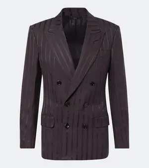 TOM FORD Striped Jacquard Blazer - Grey
