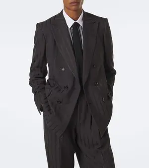 TOM FORD Striped Jacquard Blazer - Grey