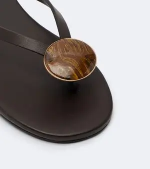 Christopher Esber Aura Quartz Leather Thong Sandals