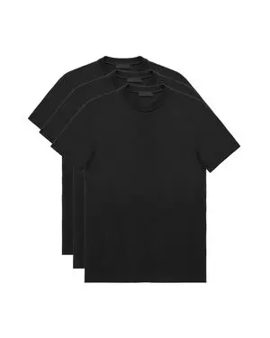 Prada Three Pack Cotton Jersey T-shirts - Black