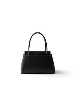 Prada Passage Small Leather Bag With Re-nylon Flap