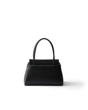 Prada Passage Small Leather Bag With Re-nylon Flap