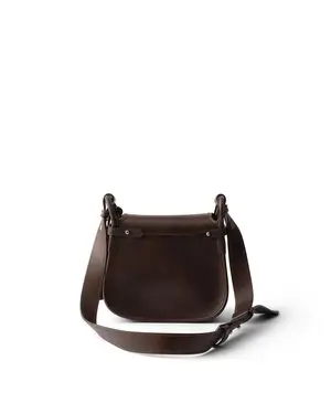 Prada Corsaire Aged Leather Mini Shoulder Bag - Brown