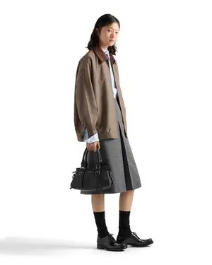 Prada Large Leather Tote Bag With Detachable Shoulder Strap