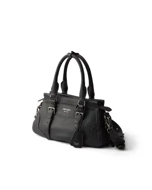 Prada Large Leather Tote Bag With Detachable Shoulder Strap