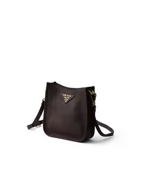 Prada Mini Leather Shoulder Bag - Brown