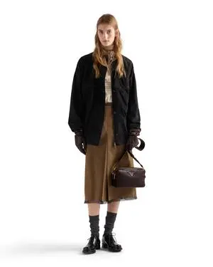 Prada Small Leather Shoulder Bag - Brown