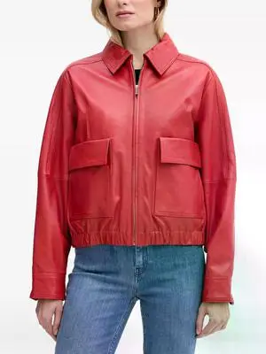 TRUSSARDI Leather Flap Pocket Jacket