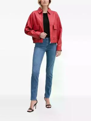 TRUSSARDI Leather Flap Pocket Jacket