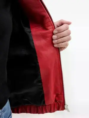 TRUSSARDI Leather Flap Pocket Jacket