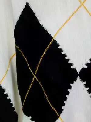 Pinko Argyle-knit Distressed Sweater