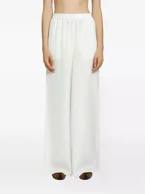 Max Mara Wide-leg Silk Trousers - White