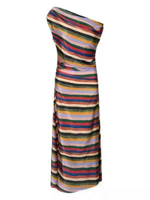 Staud Phare Striped Silk Maxi Dress - Black