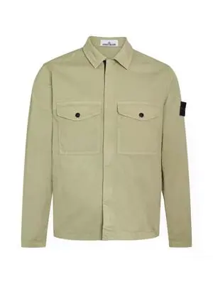 Stone Island Compass-patch Pocket-detail Shirt - Green