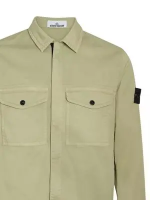 Stone Island Compass-patch Pocket-detail Shirt - Green