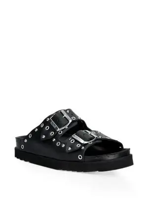 DR. SCHOLL'S SHOES Beatriz Ring Eyelet-embellished Studded Slides