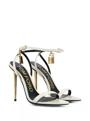 TOM FORD Lock-pendant Stiletto-heel Sandals - Neutrals