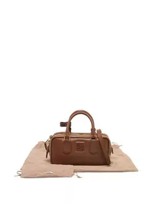 Miu Miu Arcadie Leather Satchel Bag - Brown