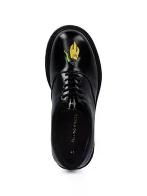 Filling Pieces Flower Embroidered Lace-up Derby Shoes
