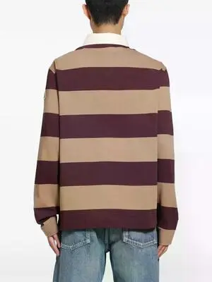 Moncler Striped Long-sleeve Polo Shirt