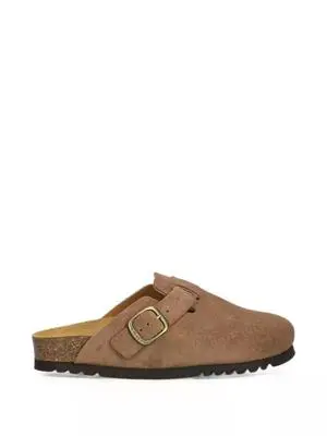 DR. SCHOLL'S SHOES Buckle-fastening Suede Clogs - Brown