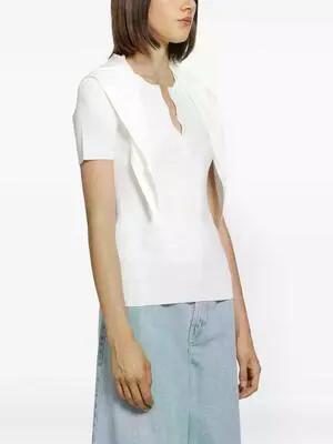 Max Mara Tie-detailed Ribbed-knit Top
