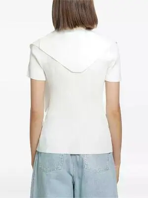 Max Mara Tie-detailed Ribbed-knit Top