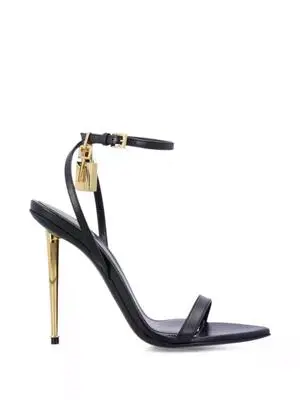 TOM FORD Padlock Leather Sandals - Black