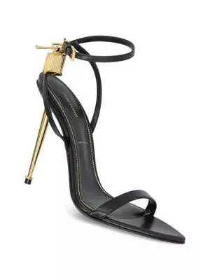 TOM FORD Padlock Leather Sandals - Black