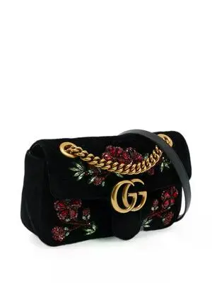 Gucci Mini Gg Marmont Crystal-embellished Shoulder Bag