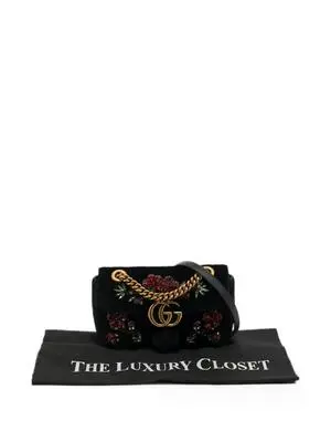 Gucci Mini Gg Marmont Crystal-embellished Shoulder Bag