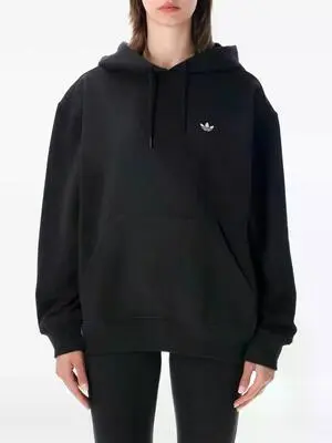 Adidas Logo-embroidered Pouch-pocket Hoodie - Black
