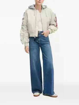 Alpha Industries Ruched Sleeve Hooded Jacket