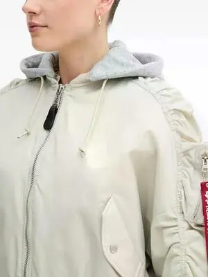 Alpha Industries Ruched Sleeve Hooded Jacket