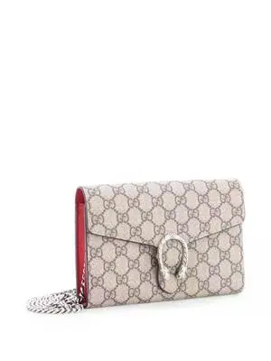 Gucci Dionysus Chain Wallet Gg Coated Canvas Small Crossbody Bag - Red