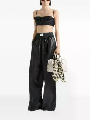 Givenchy Satin Cropped Blouse With Bow Detail