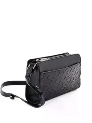 Versace La Greca Embossed Leather Crossbody Bag