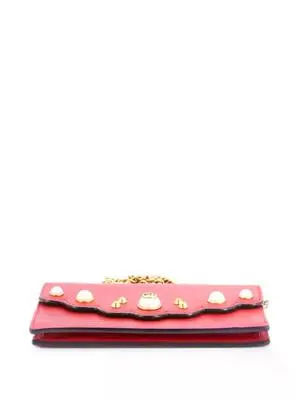 Gucci Pearly Peony Wallet On Chain Leather Mini Shoulder Bag