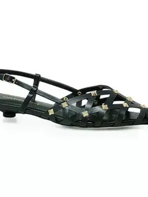 EMANUELLE VEE Stud-embellished Cage Sandals