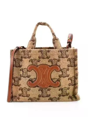 Celine Cabas Thais Triomphe Wool Small Tote Bag