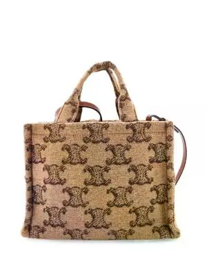 Celine Cabas Thais Triomphe Wool Small Tote Bag