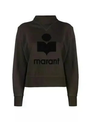 MARANT ETOILE Moby Flocked-logo Sweatshirt - Brown