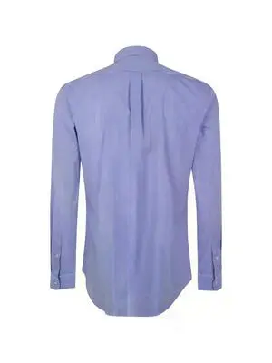 Polo Ralph Lauren Hairline-stripe Embroidered-logo Shirt - Blue