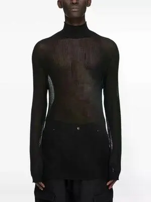 Rick Owens Tower Ribbed Cashmere Sweater - Black