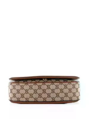 Gucci Blondie Nm Top Handle Bag Gg Coated Canvas With Leather - Brown