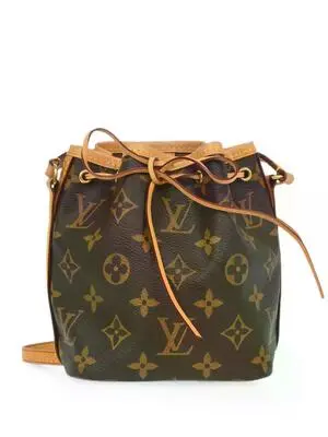 LOUIS VUITTON 2015 Monogram Nano Noé Shoulder Bag - Brown